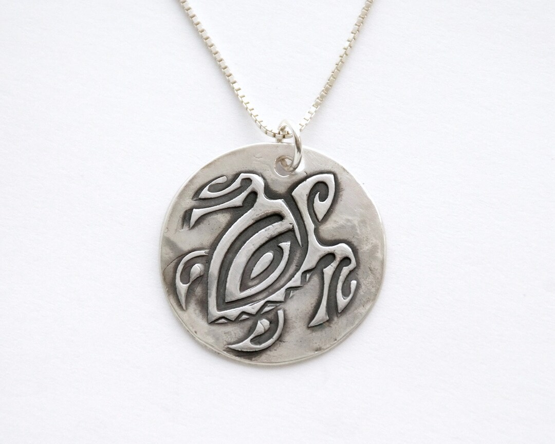 Handmade Fine Silver Sea Turtle Medallion - Sterling Chain Option - Etsy