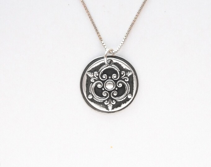 Timeless Connection Solid Silver Necklace, Fine Silver Handmade Small ...