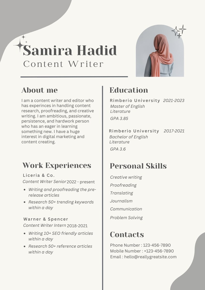 RESUME TEMPLATE - Etsy