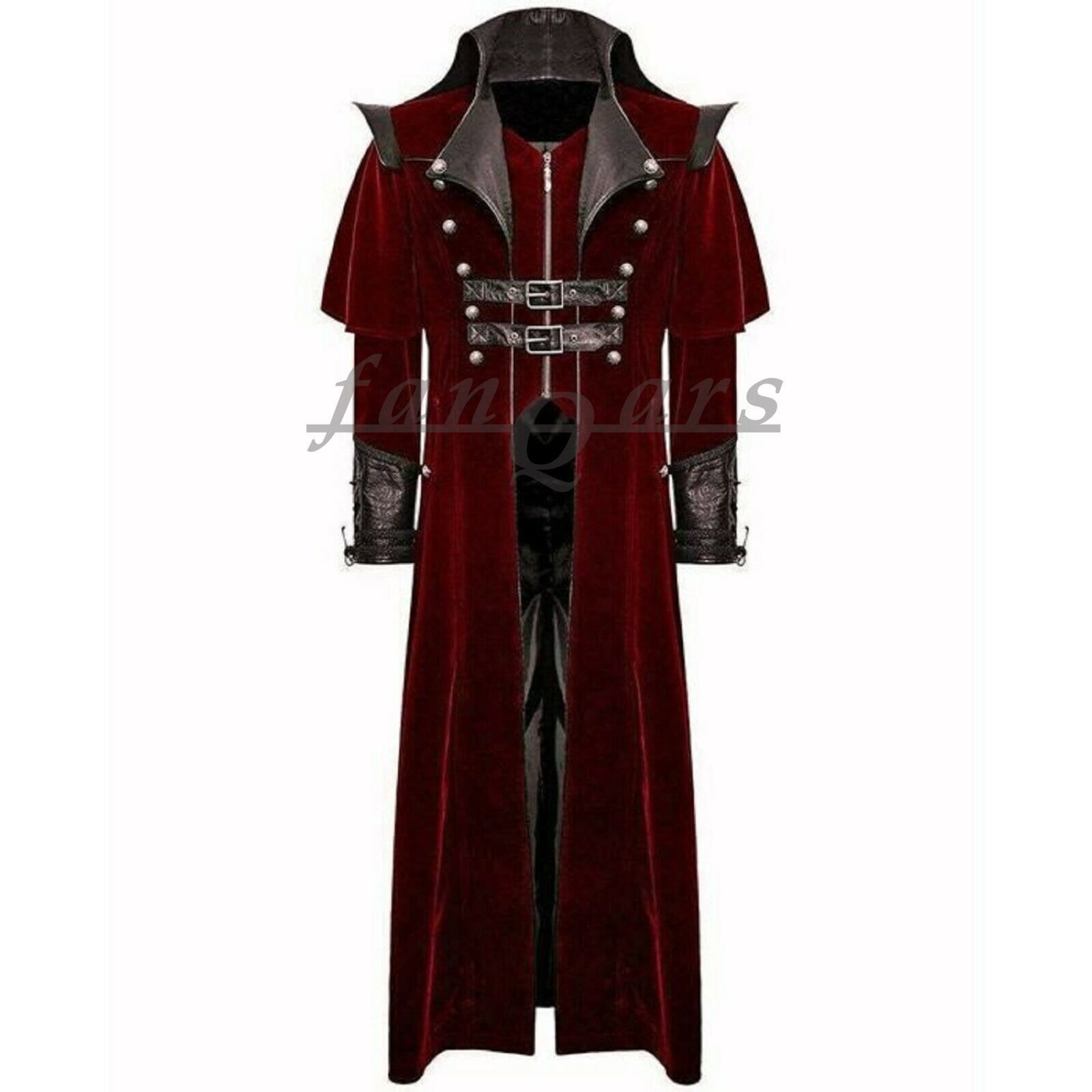 Men's Highwayman Gothic Velvet Coat Long Military Vintage Fashion ...