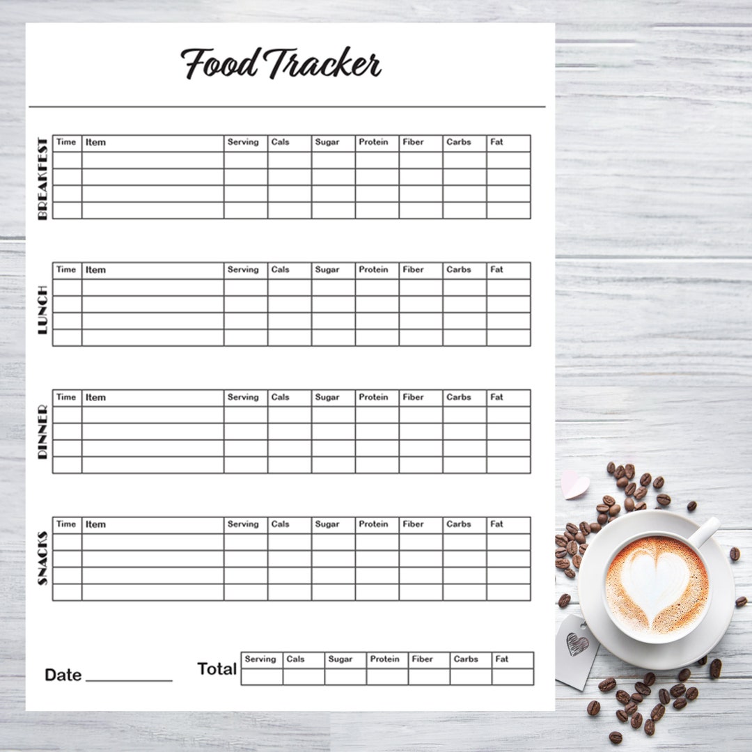 Printable Daily Routine Planner - Daily Nutrition Log With Calorie ...