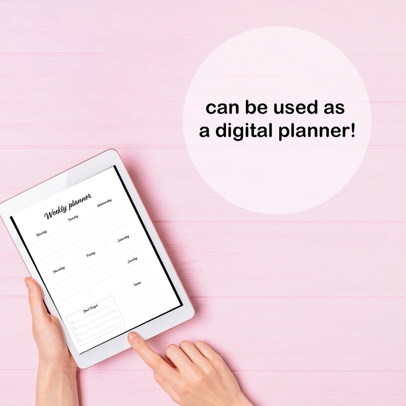 Printable Weekly Planner Template – Downloadable Daily Task Planner in ...