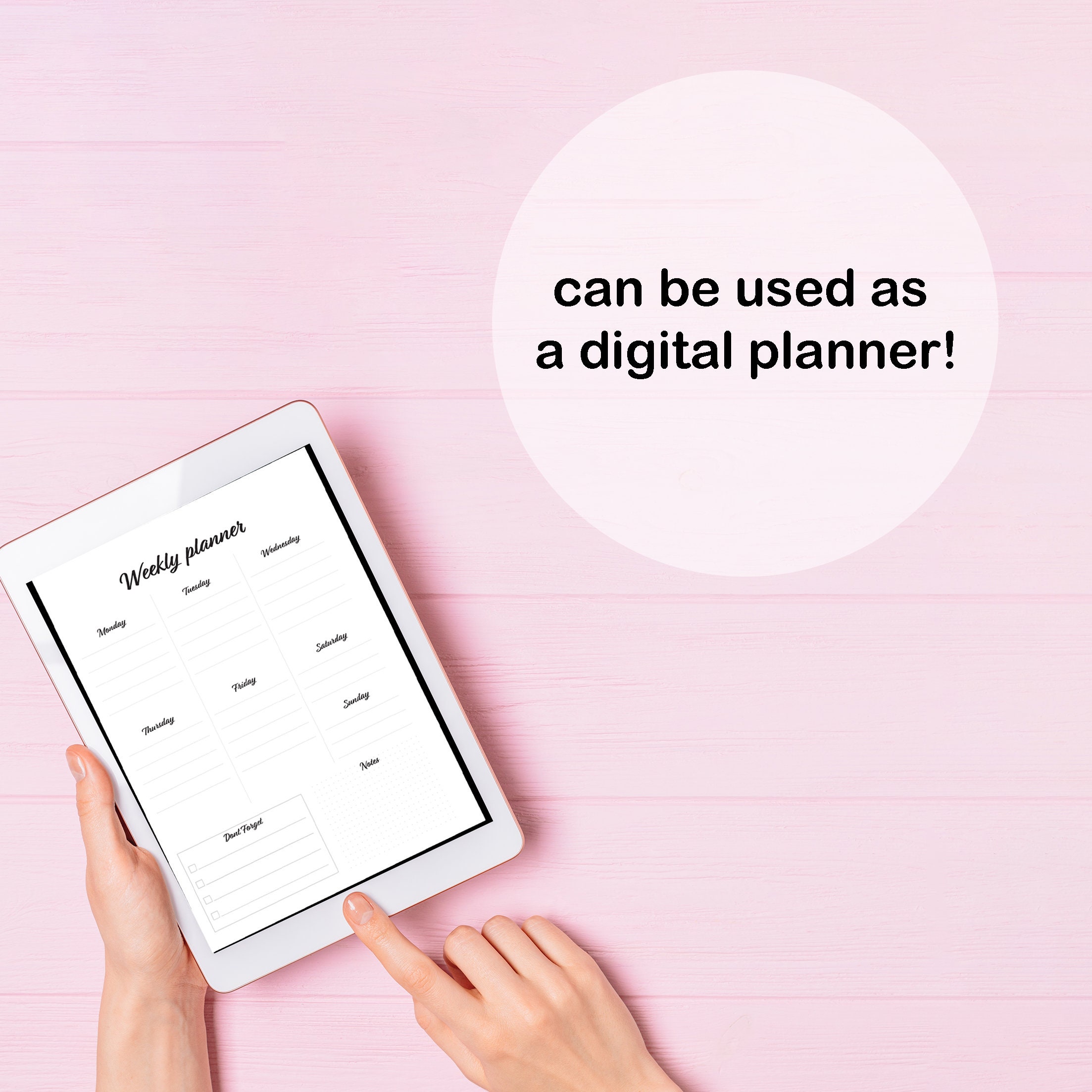 Printable Weekly Planner Template – Downloadable Daily Task Planner in ...