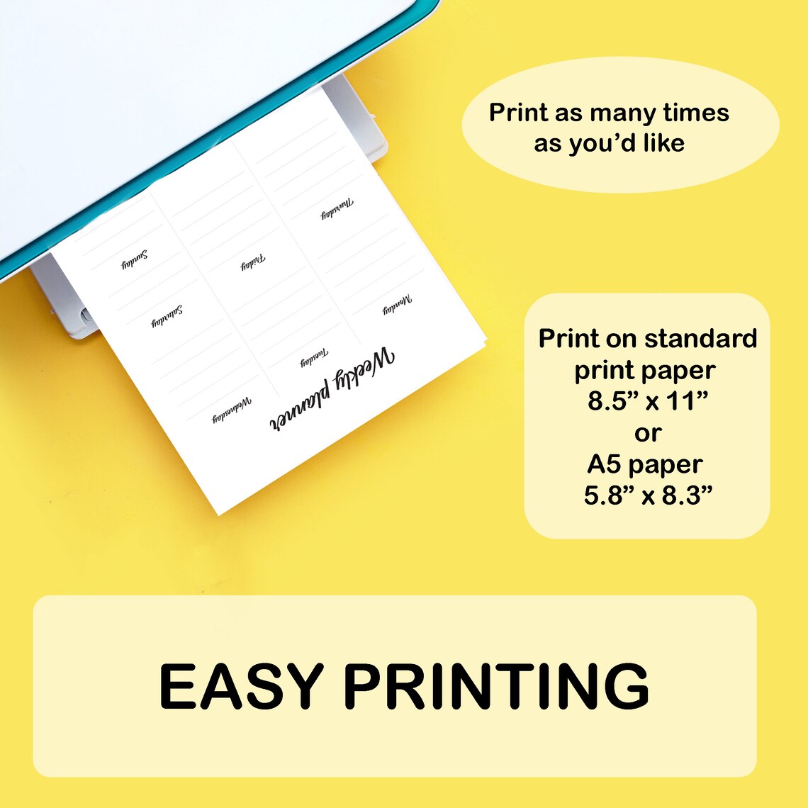 Printable Weekly Planner Template – Downloadable Daily Task Planner in ...