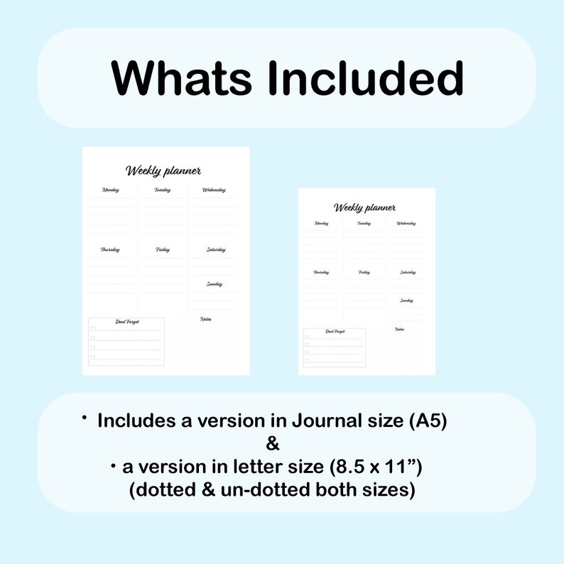 Printable Weekly Planner Template – Downloadable Daily Task Planner in ...
