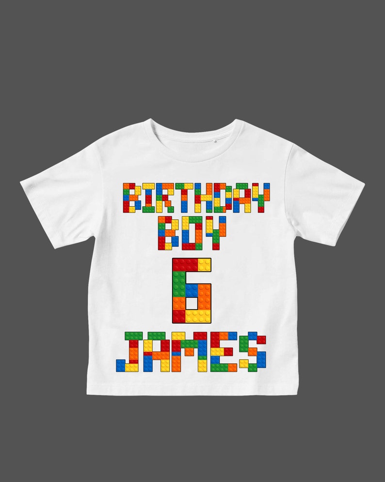 Building Block Birthday Boy Girl Shirt,custom Birthday Buiding Shirt ...
