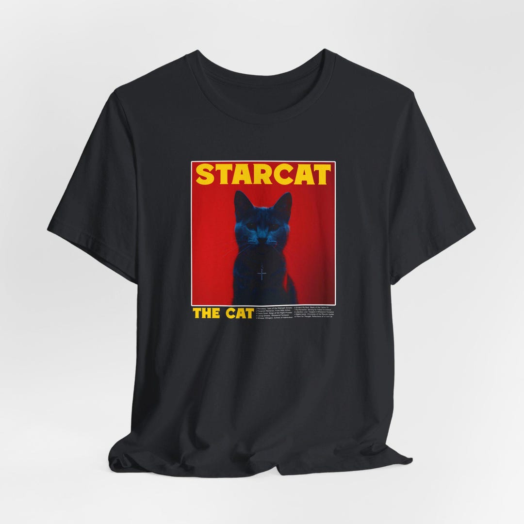 Starcat T-shirt, the Weeknd Cat Parody Shirt, Funny Cat Music Tee, Cat ...