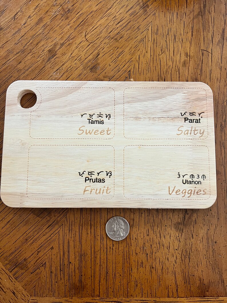 Baybayin Filipino Sulat Bamboo - Wooden Charcuterie Board With Cheese ...