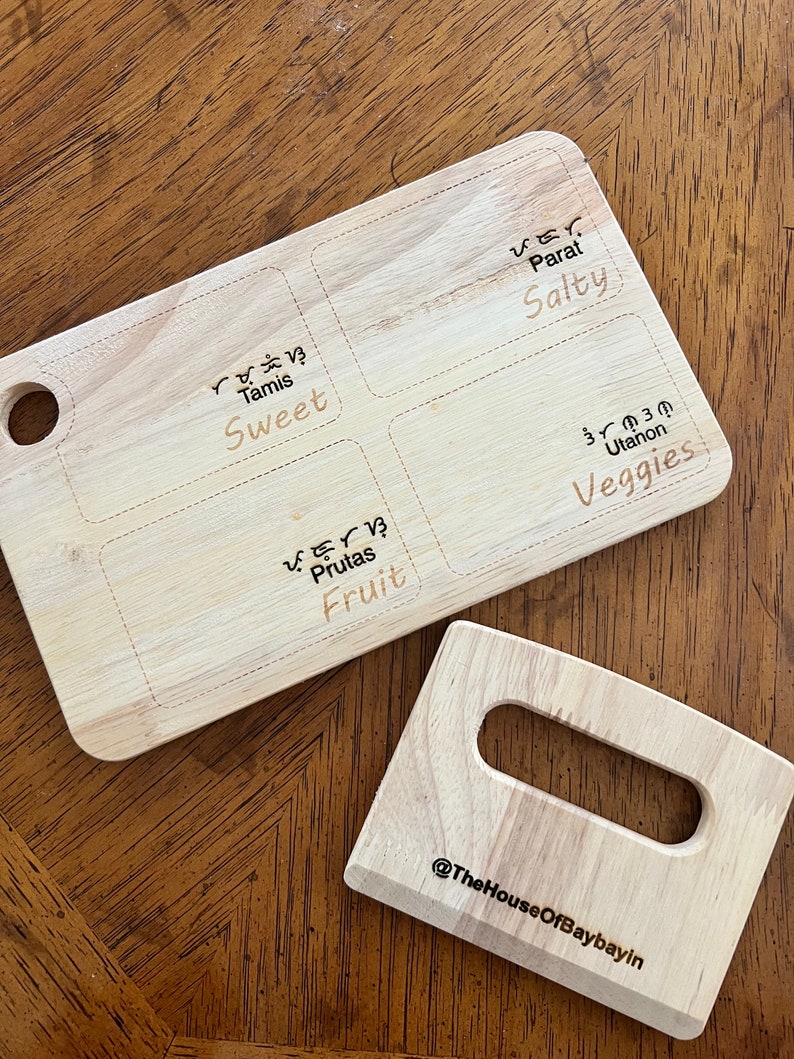 Baybayin Filipino Sulat Bamboo - Wooden Charcuterie Board With Cheese ...