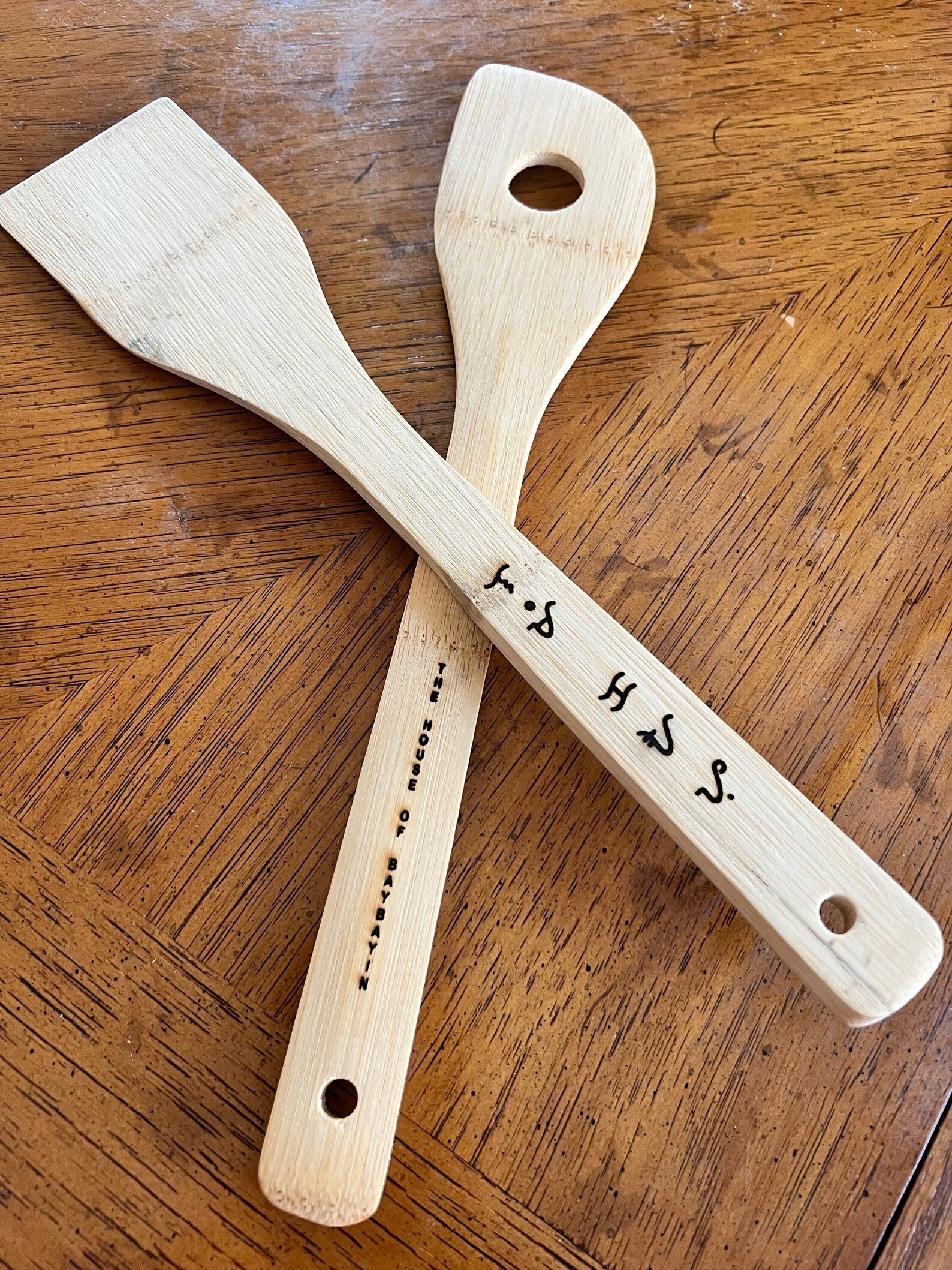 Baybayin Filipino Sulat Bamboo Cooking Utensils Set - “very Delicious ...