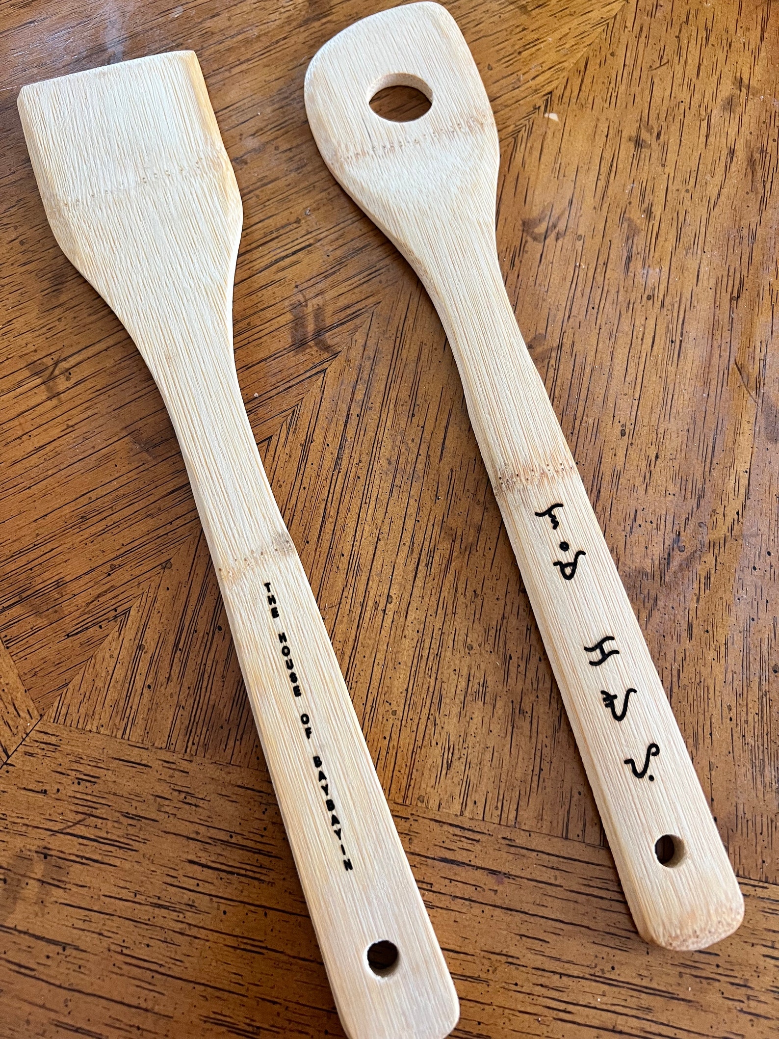 Baybayin Filipino Sulat Bamboo Cooking Utensils Set - “very Delicious ...