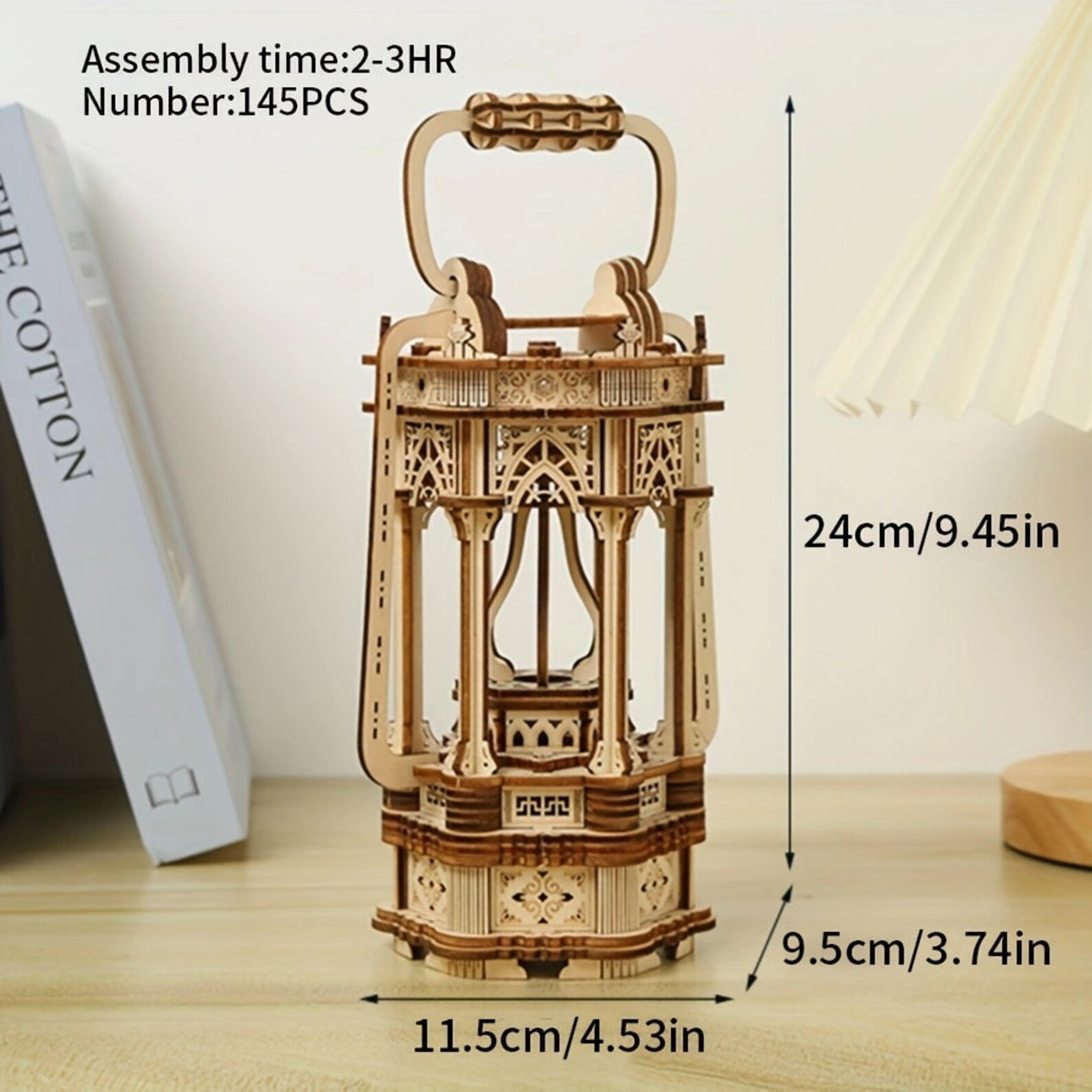 3D Wooden Puzzles DIY Rotating Vintage Lantern Hands-on Activity Desk ...