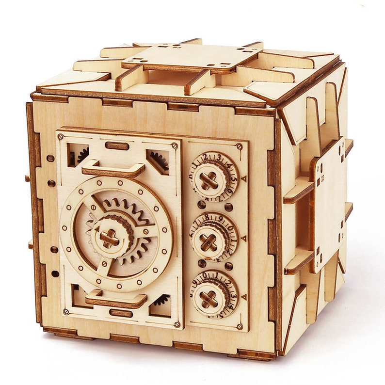 3D Wooden Puzzle DIY Locker Puzzle Box With Combination Model Kit for ...