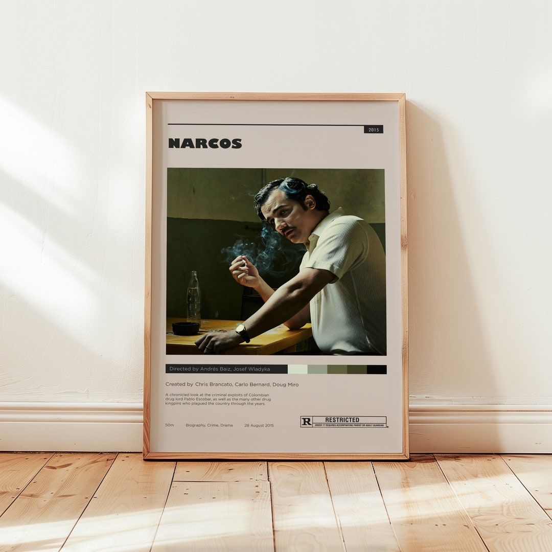 Narcos Poster, Pablo Escobar Wall Art, Minimalist Wall Decor, Mid ...