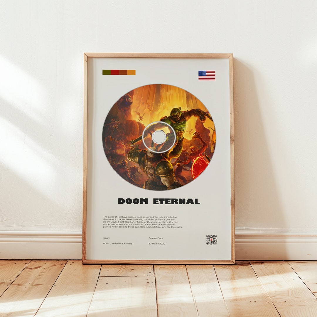 Doom Eternal Poster, Doom Slayer Wall Art, Minimalist Wall Decor ...