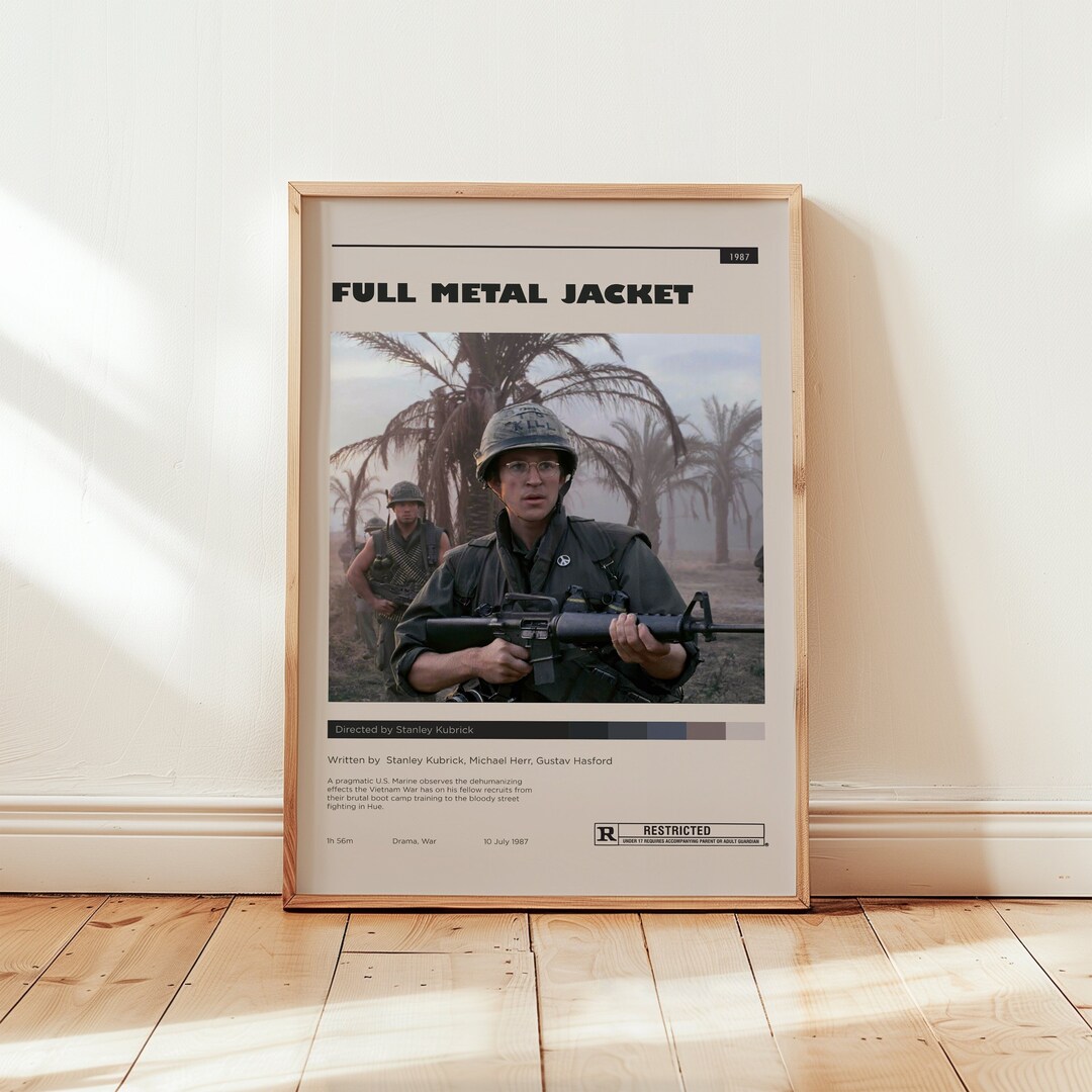 Full Metal Jacket Poster, Stanley Kubrick Wall Art, Minimalist Wall ...