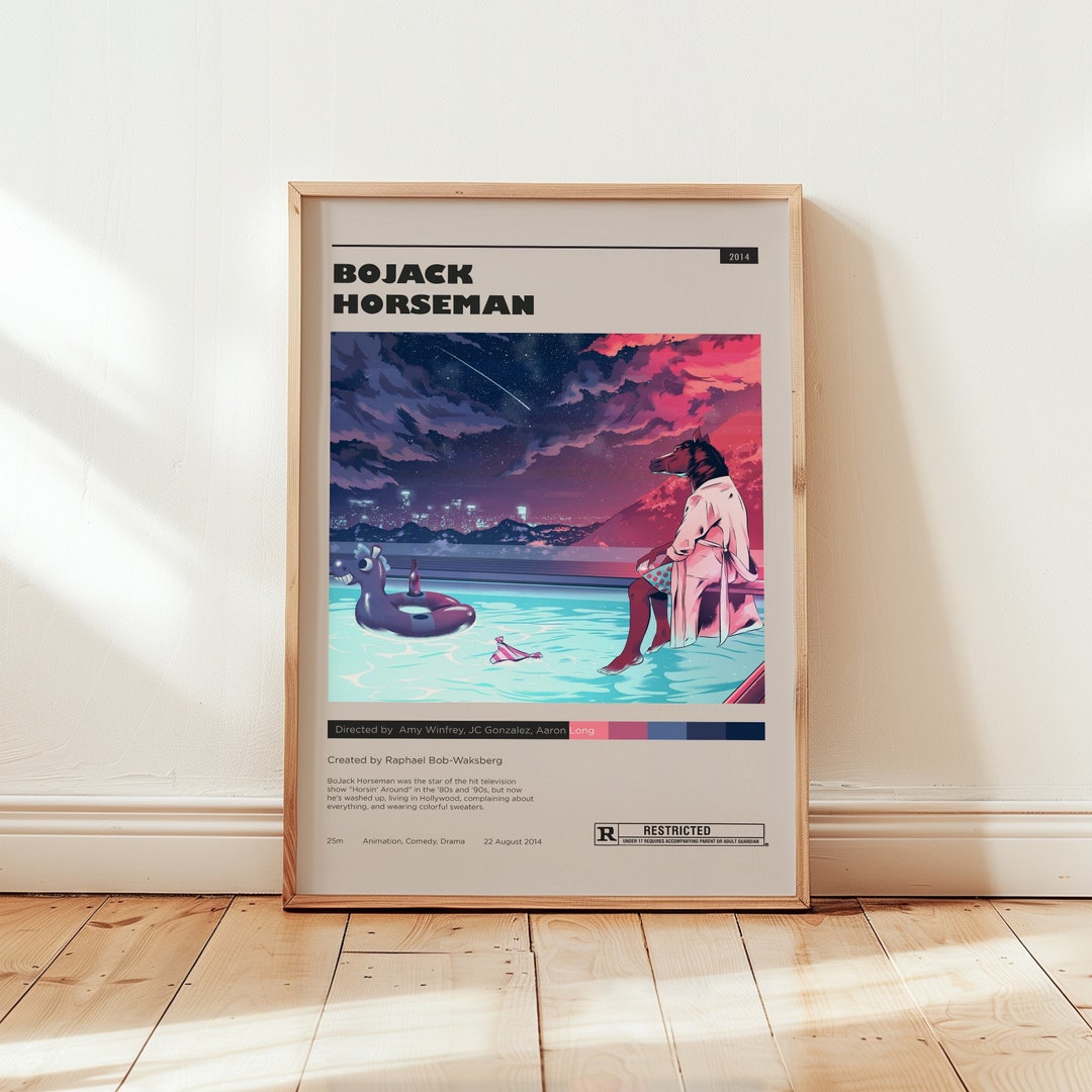 Bojack Horseman Poster, Will Arnet Wall Art, Minimalist Wall Decor, Cartoon Print, Tv Series ...