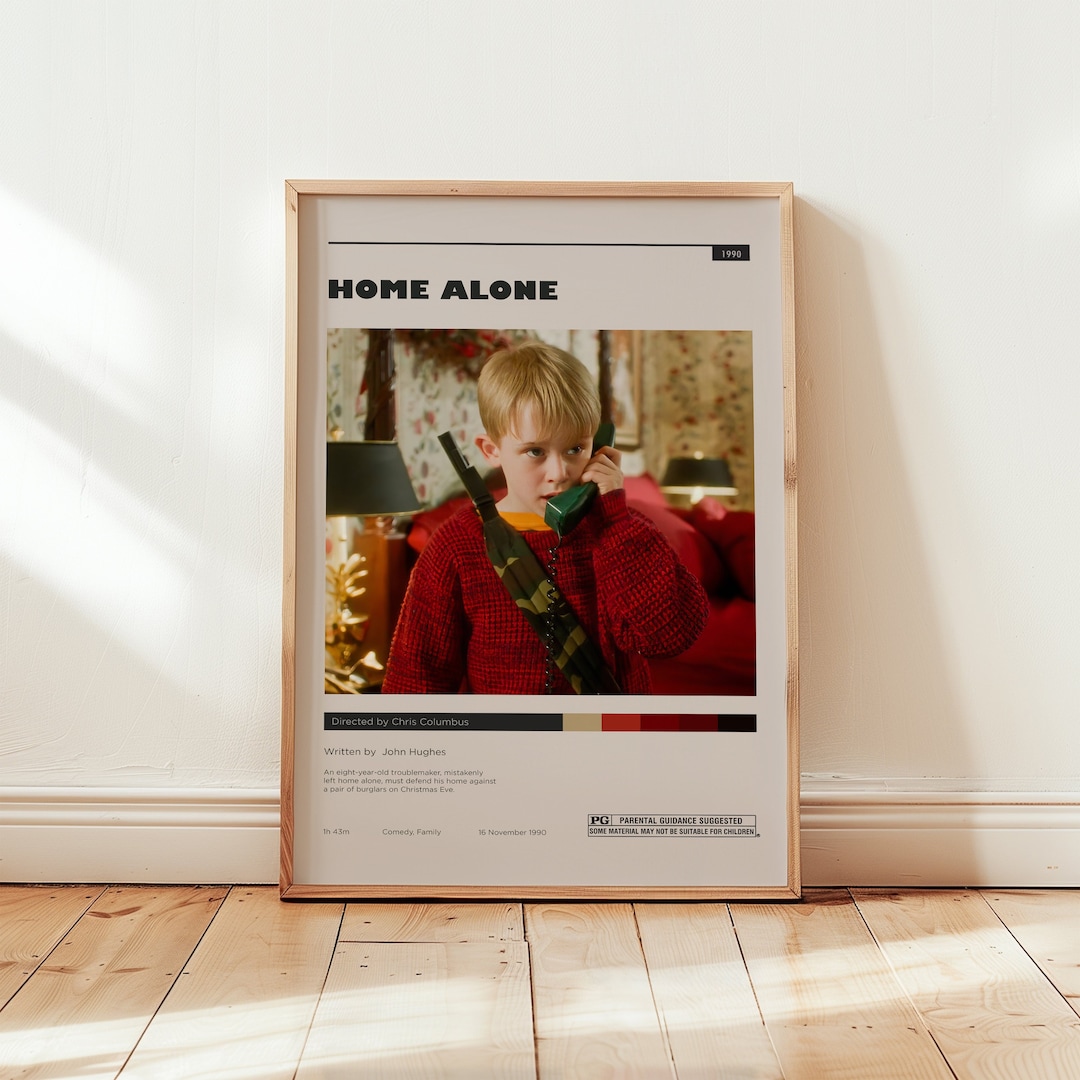 Home Alone Poster, Macaulay Culkin Wall Art, Minimalist Wall Decor ...