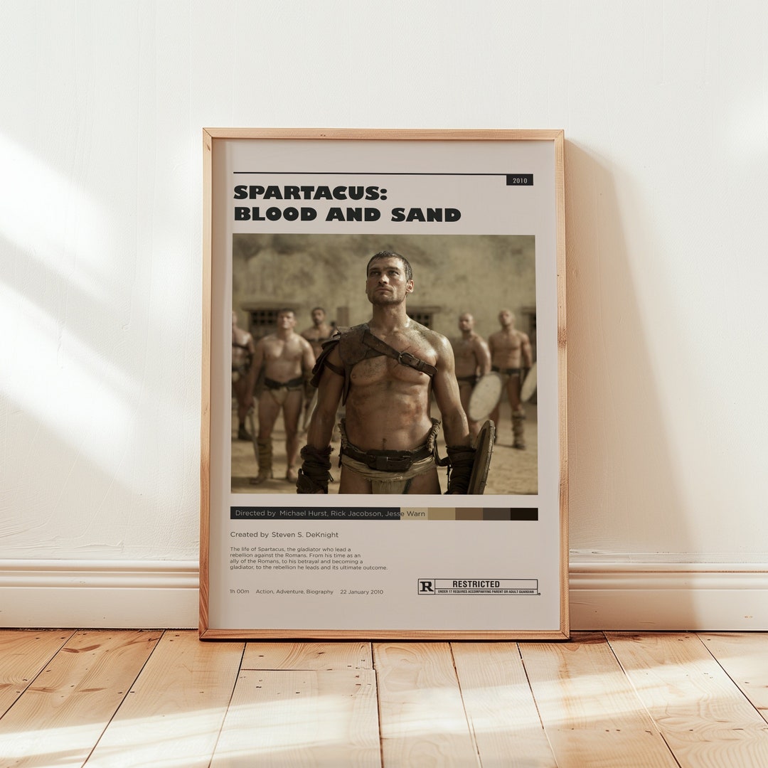 Spartacus Blood and Sand Poster, Andy Whitfield Wall Art, Minimalist ...