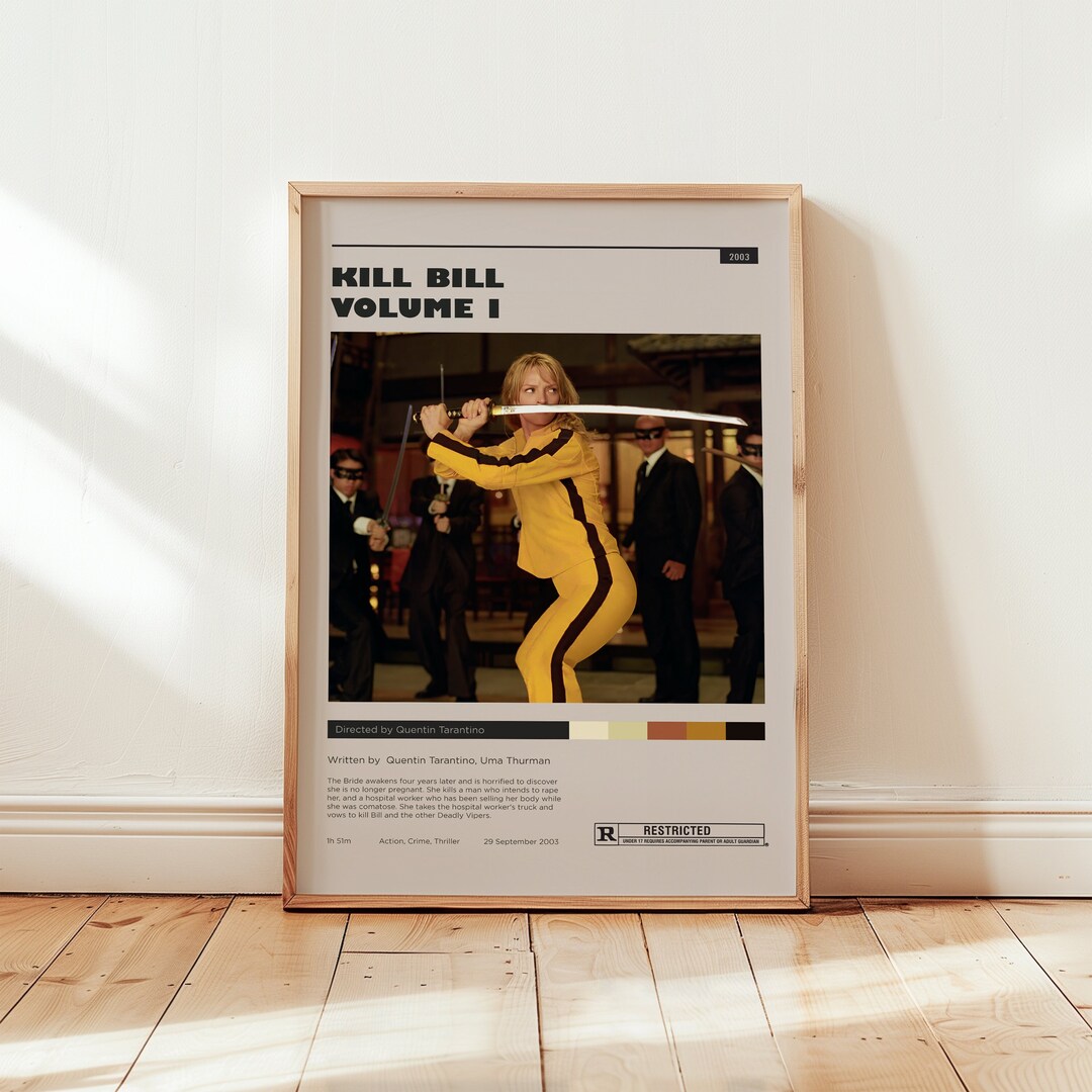 Kill Bill Poster, Uma Thurman Wall Art, Minimalist Wall Decor, Digital ...