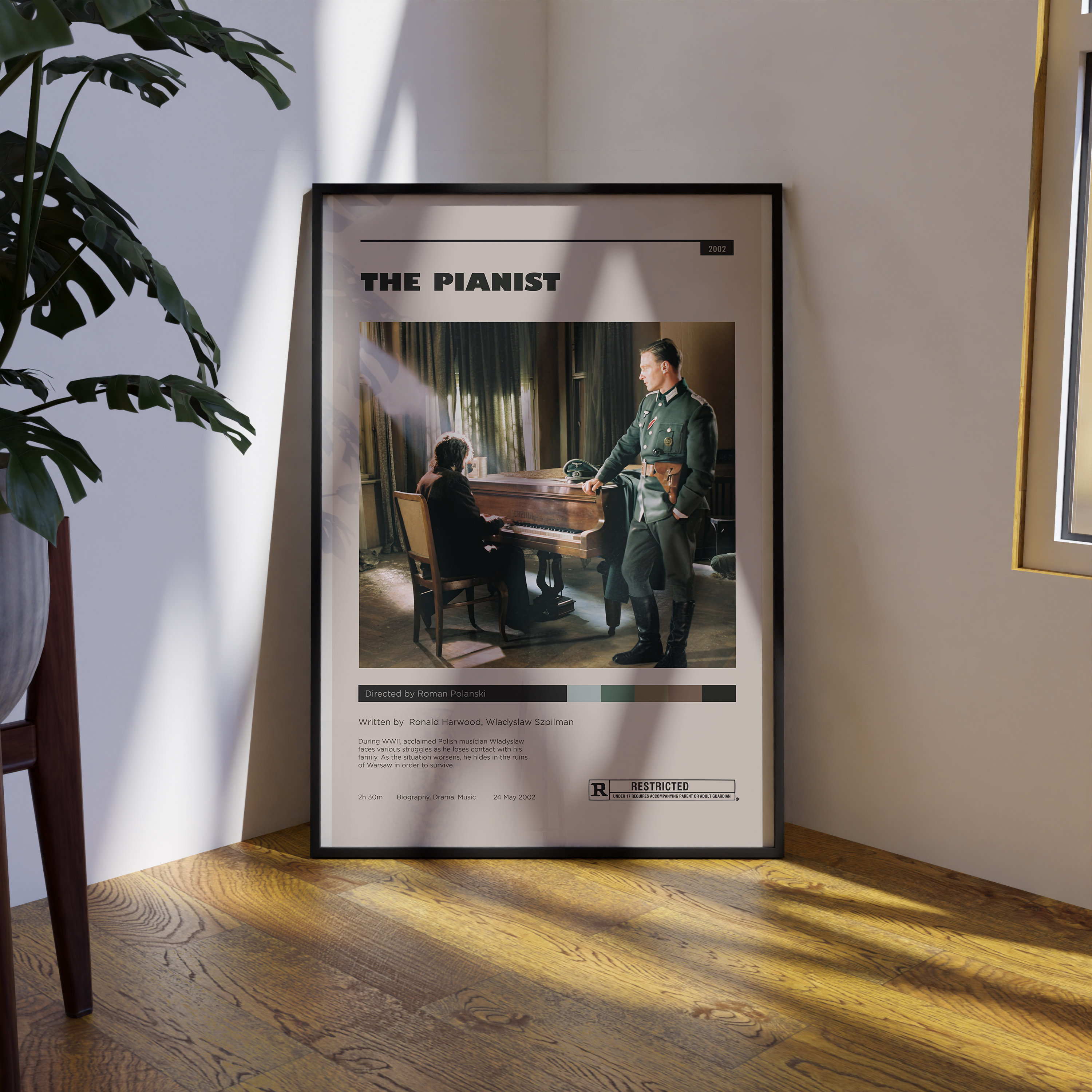 The Pianist Poster, Adrien Brody Wall Art, Minimalist Wall Decor, High ...