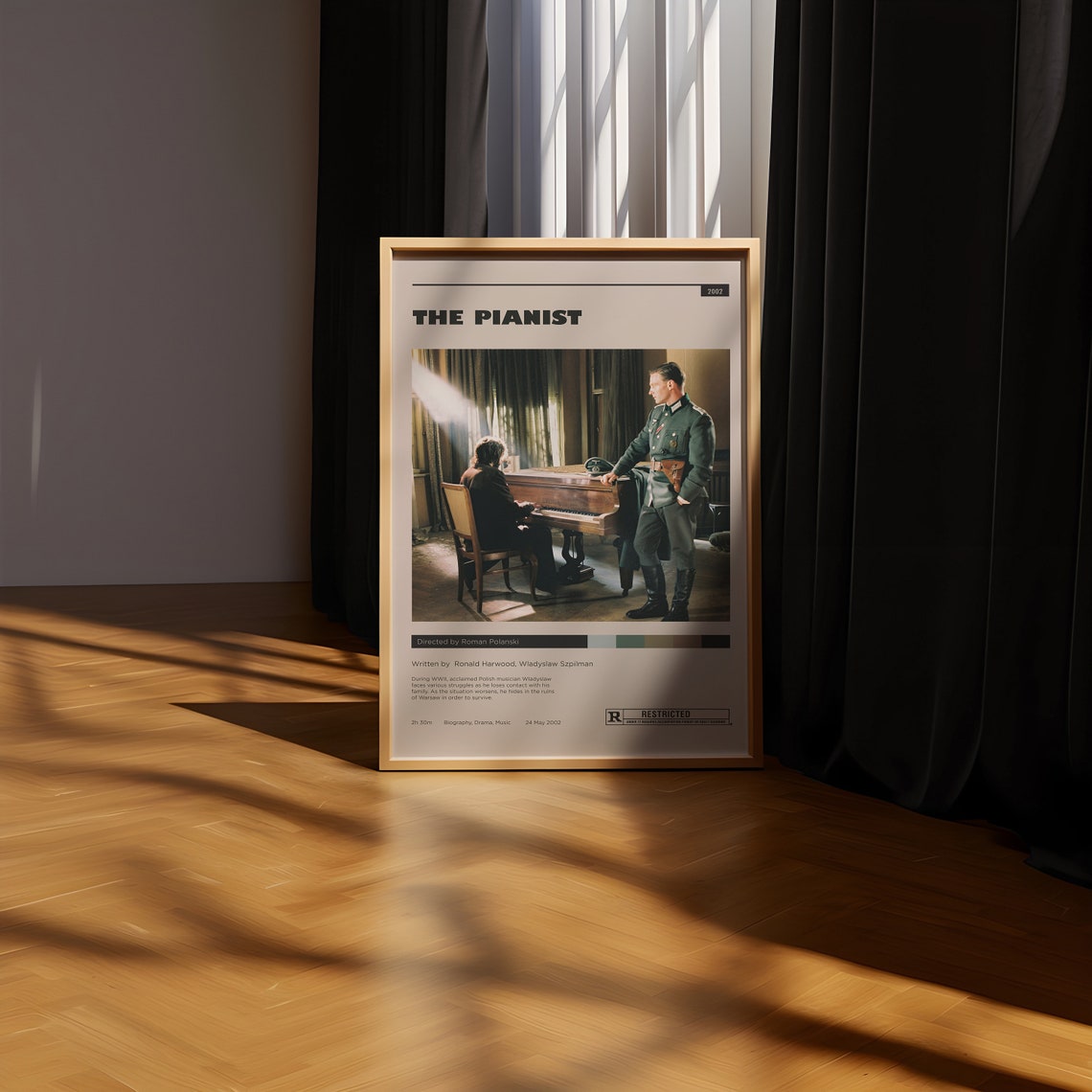 The Pianist Poster, Adrien Brody Wall Art, Minimalist Wall Decor, High ...
