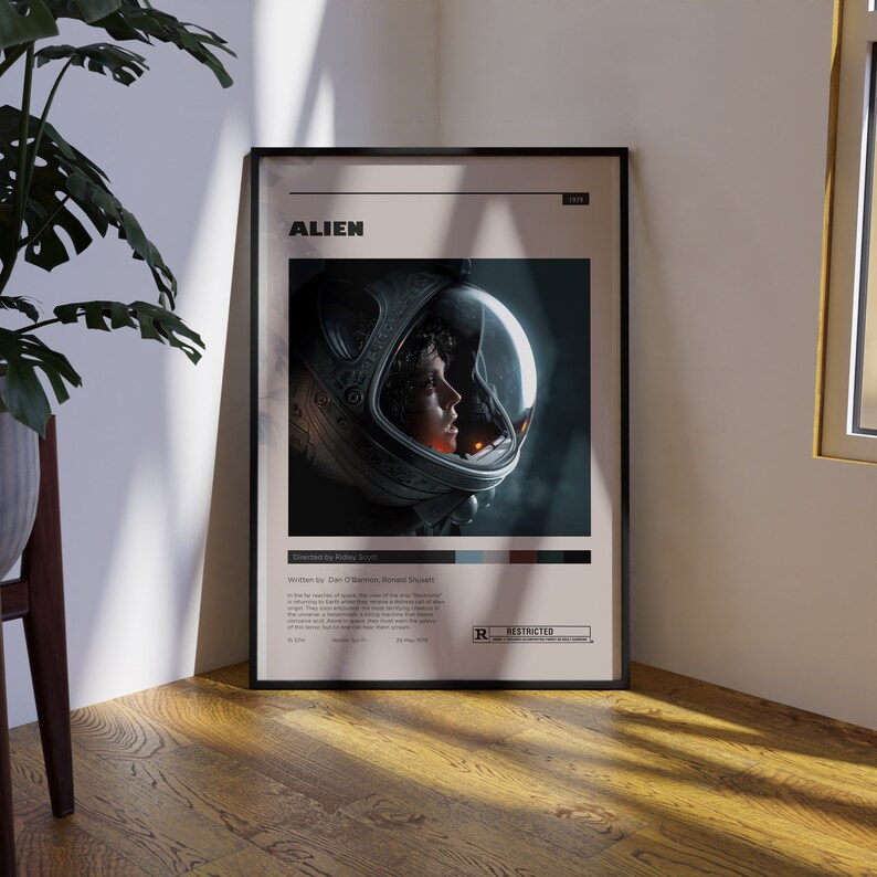 Alien Movie Poster, Ridley Scott Classic Wall Art, Minimalist Wall ...