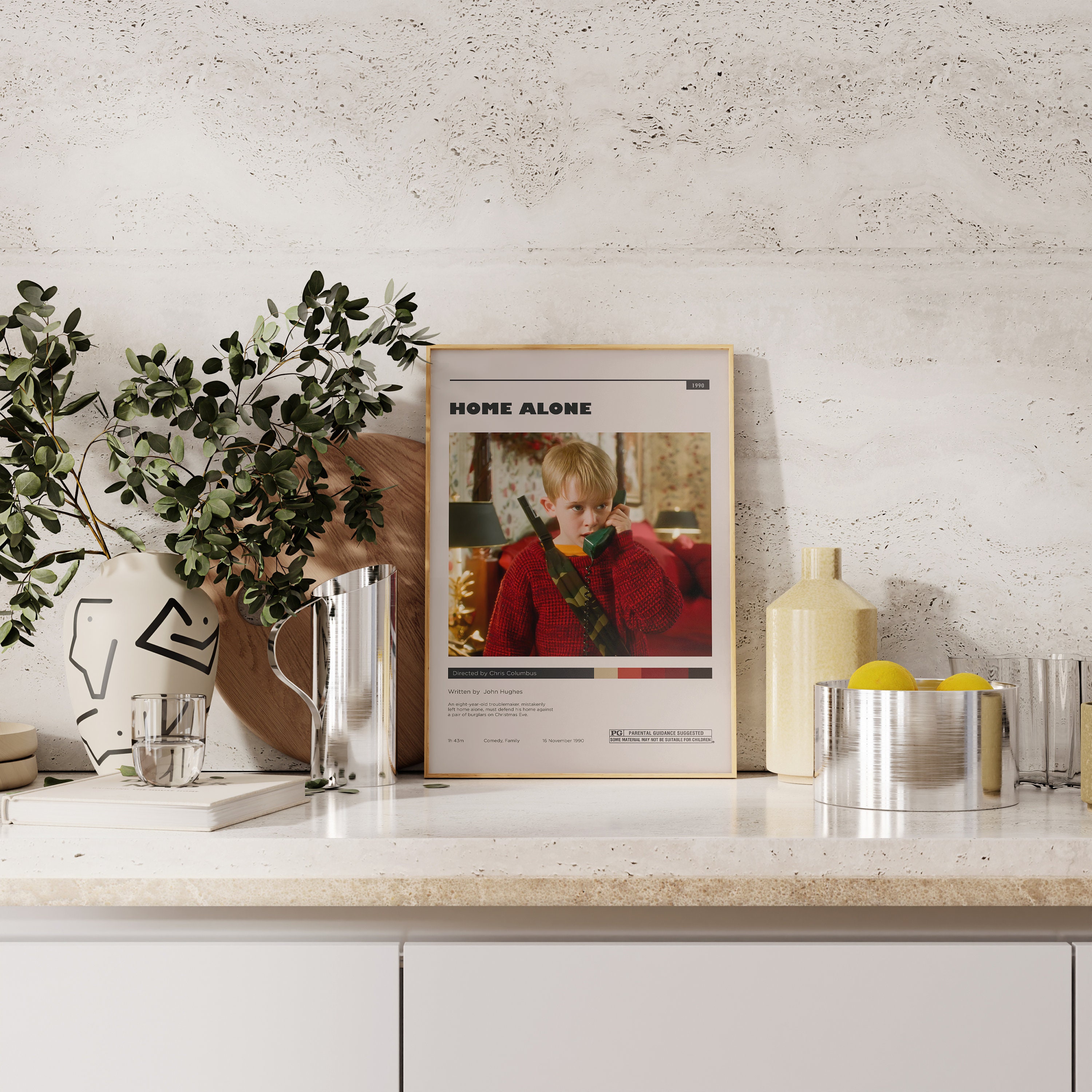 Home Alone Poster, Macaulay Culkin Wall Art, Minimalist Wall Decor ...