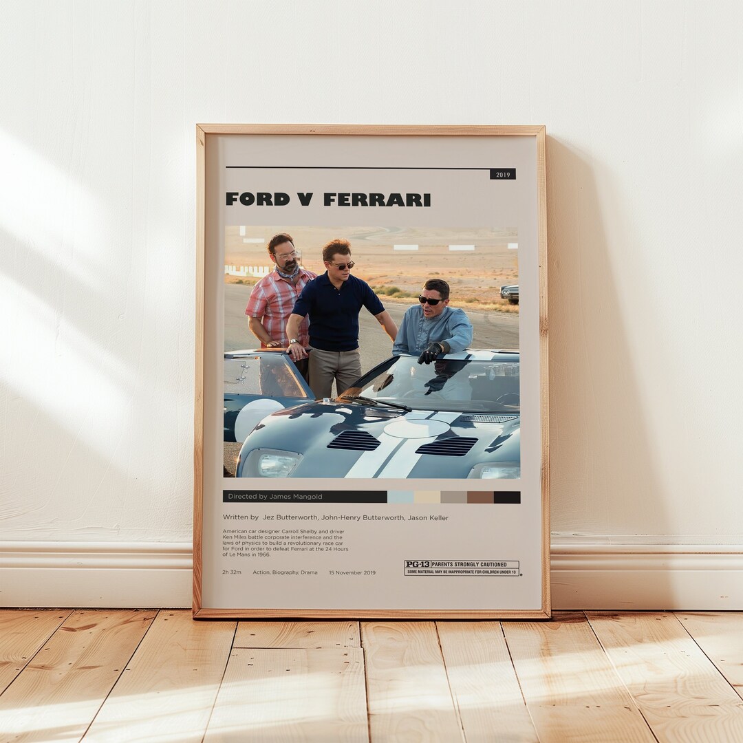 Ford V Ferrari Poster, Carroll Shelby Wall Art, Minimalist Wall Decor ...
