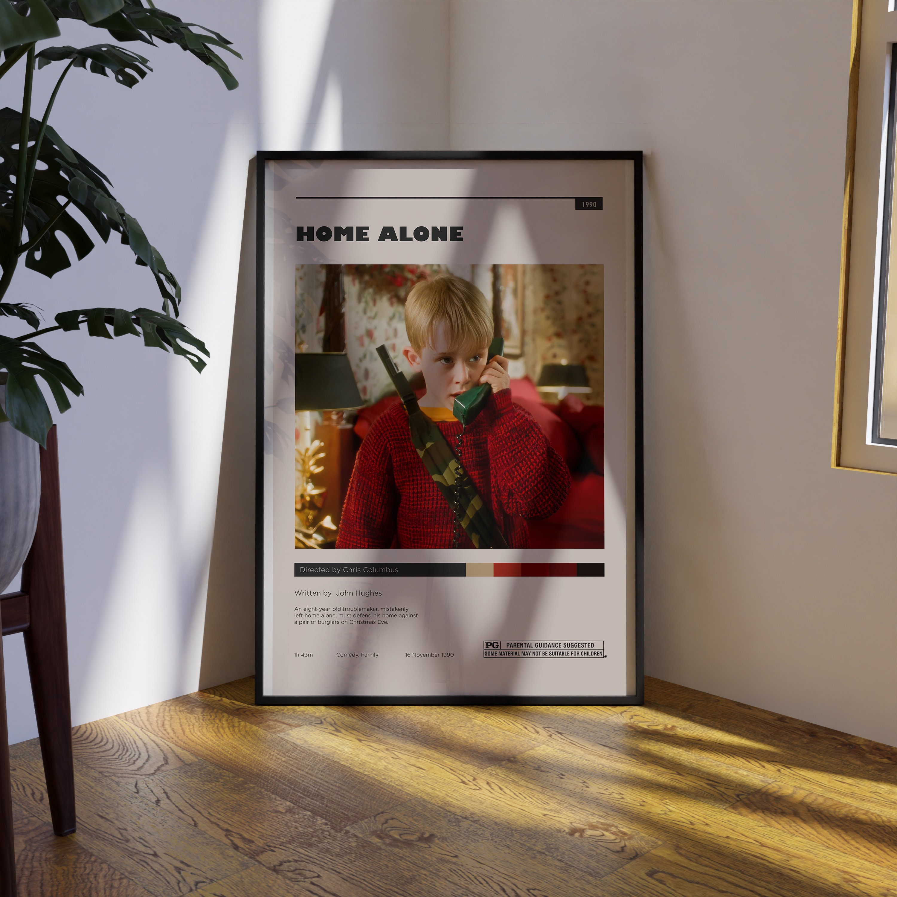Home Alone Poster, Macaulay Culkin Wall Art, Minimalist Wall Decor ...