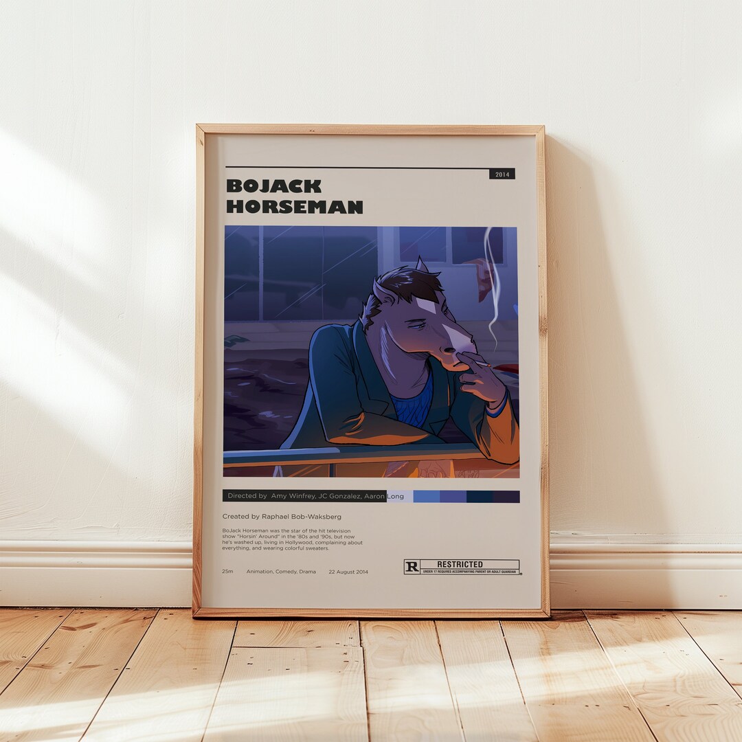 Bojack Horseman Poster, Will Arnet Wall Art, Minimalist Wall Decor, Mid ...