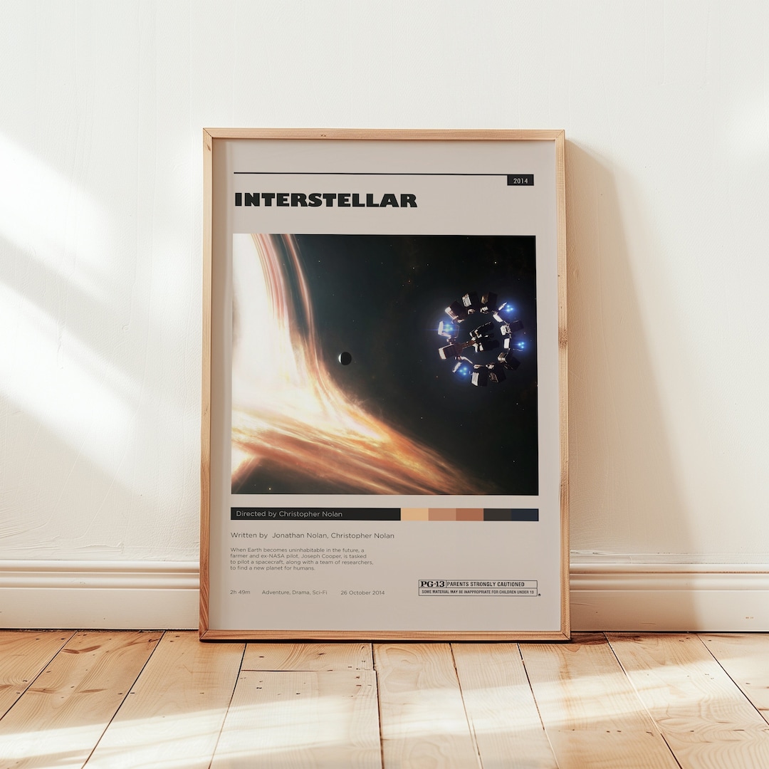 Interstellar Poster, Christopher Nolan Wall Art, Minimalist Wall Decor ...