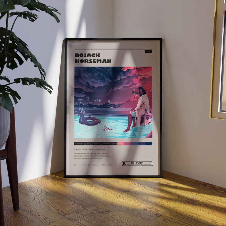 Bojack Horseman Poster, Will Arnet Wall Art, Minimalist Wall Decor, Cartoon Print, Tv Series ...