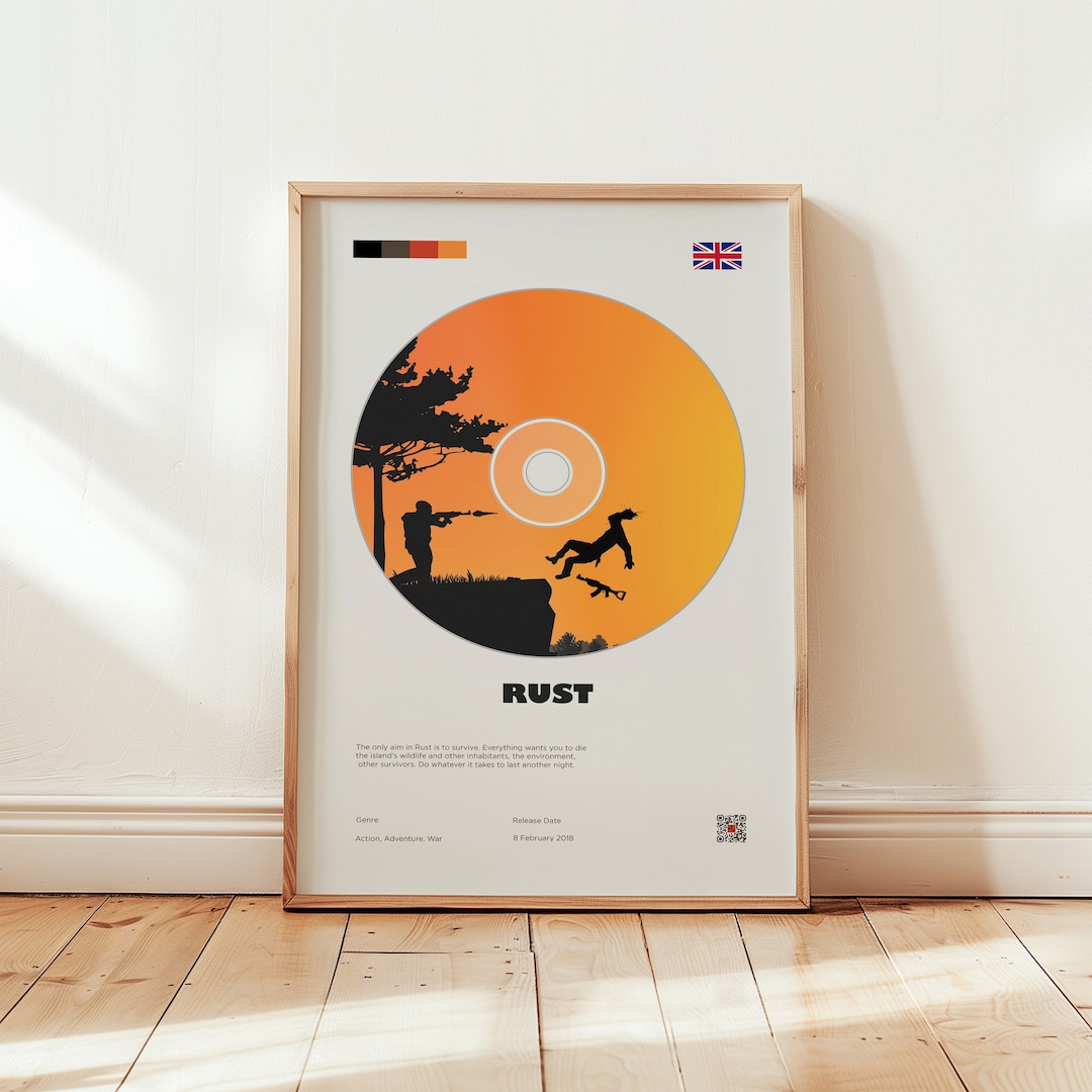 Rust Poster, Survival Game Wall Art, Minimalist Wall Decor, Gaming Room ...