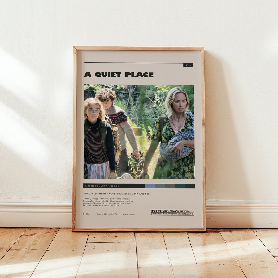A Quiet Place Poster, Emily Blunt Wall Art, Minimalist Wall Decor, Survival Horror Film Print ...