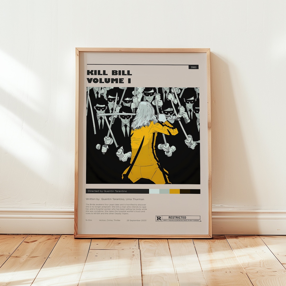 Kill Bill Poster, Quentin Tarantino Wall Art, Minimalist Wall Decor ...