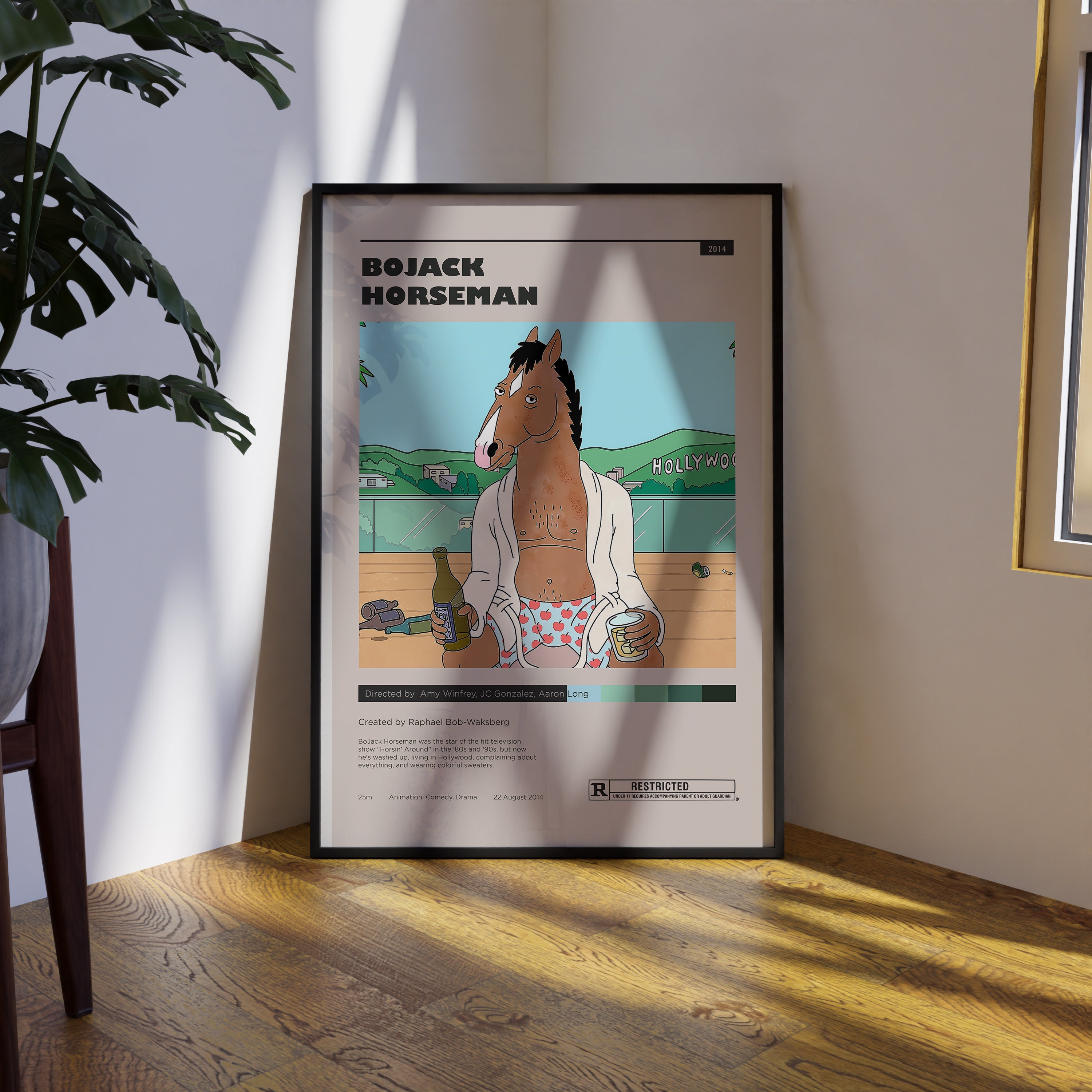 Bojack Horseman Poster, Will Arnet Wall Art, Minimalist Wall Decor, Mid Century Design, Cartoon ...
