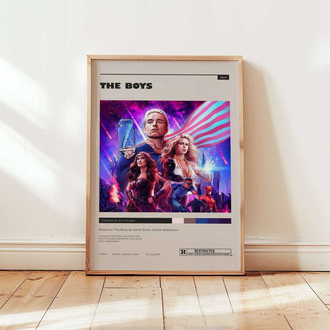 The Boys Poster, Homelander Wall Art, Minimalist Wall Decor, Superhero ...