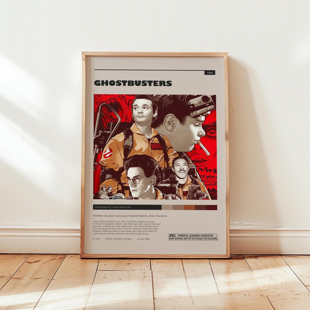 Ghostbusters 1984 Movie Poster - Retro Art Print, Iconic Sci-fi Comedy ...
