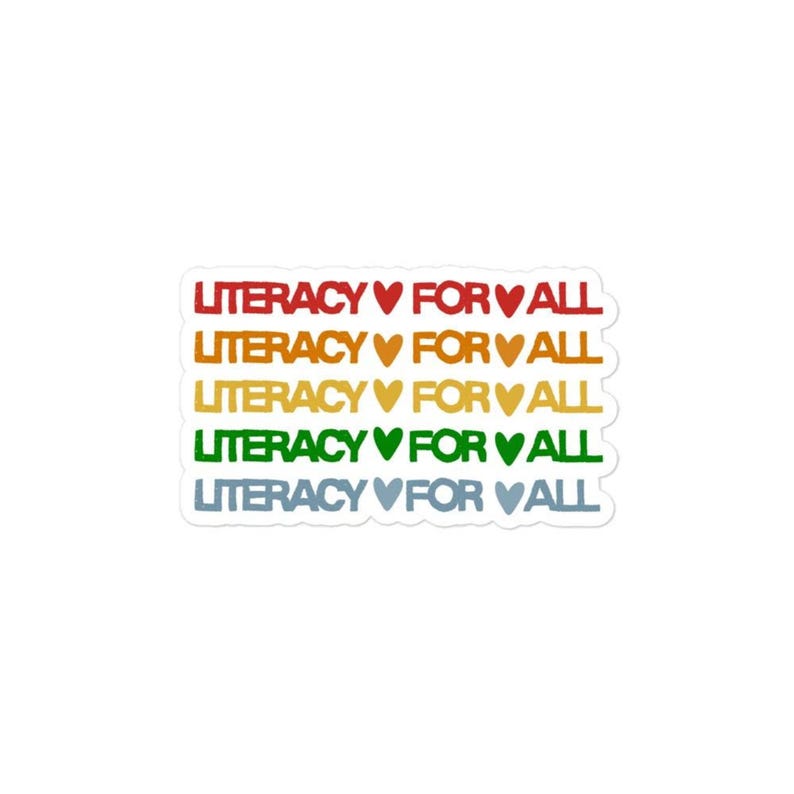 Literacy for All Rainbow Text Decal, Vinyl Education Sticker - Etsy