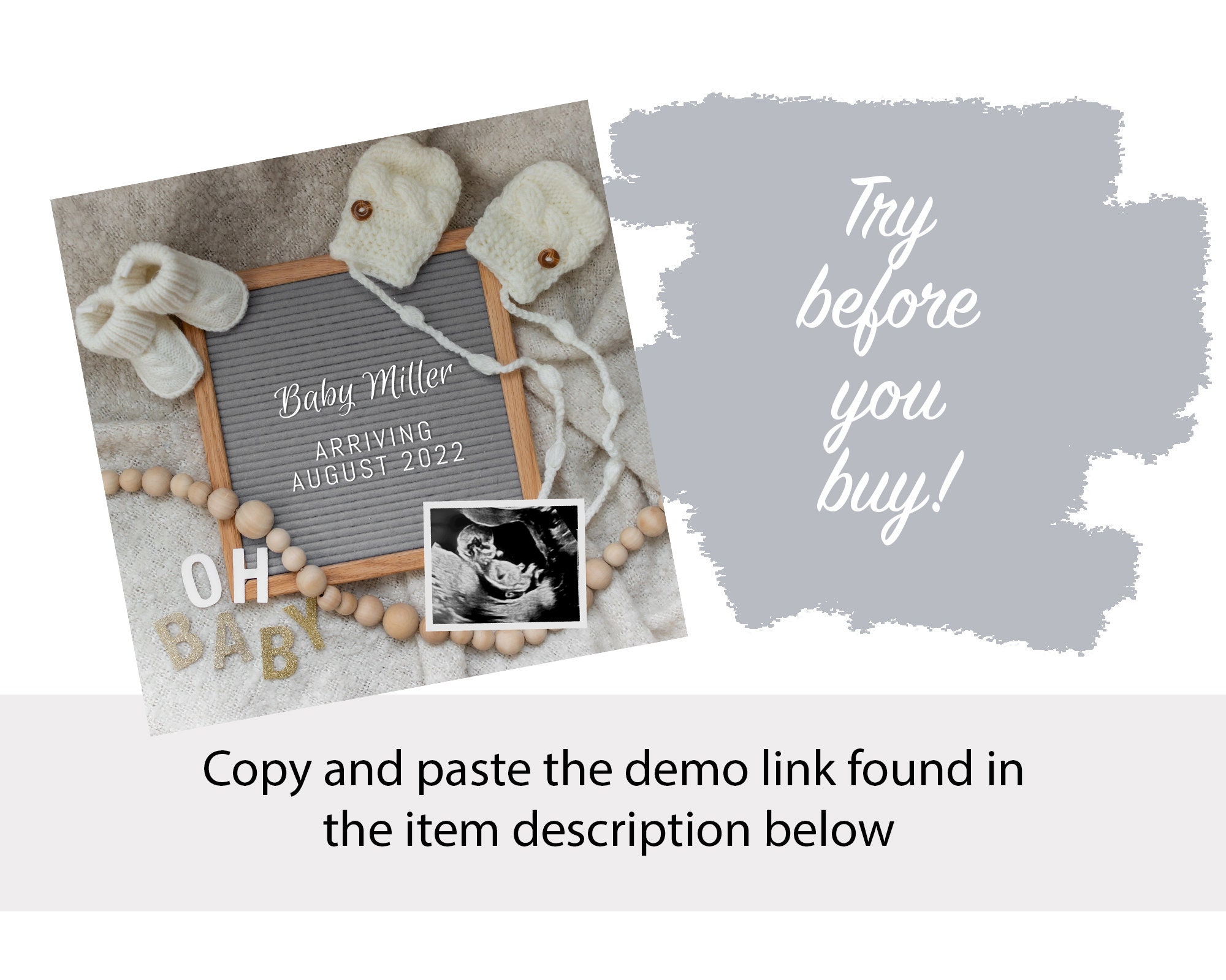 Editable Pregnancy Announcement / Oh Baby Letter Board / Baby ...