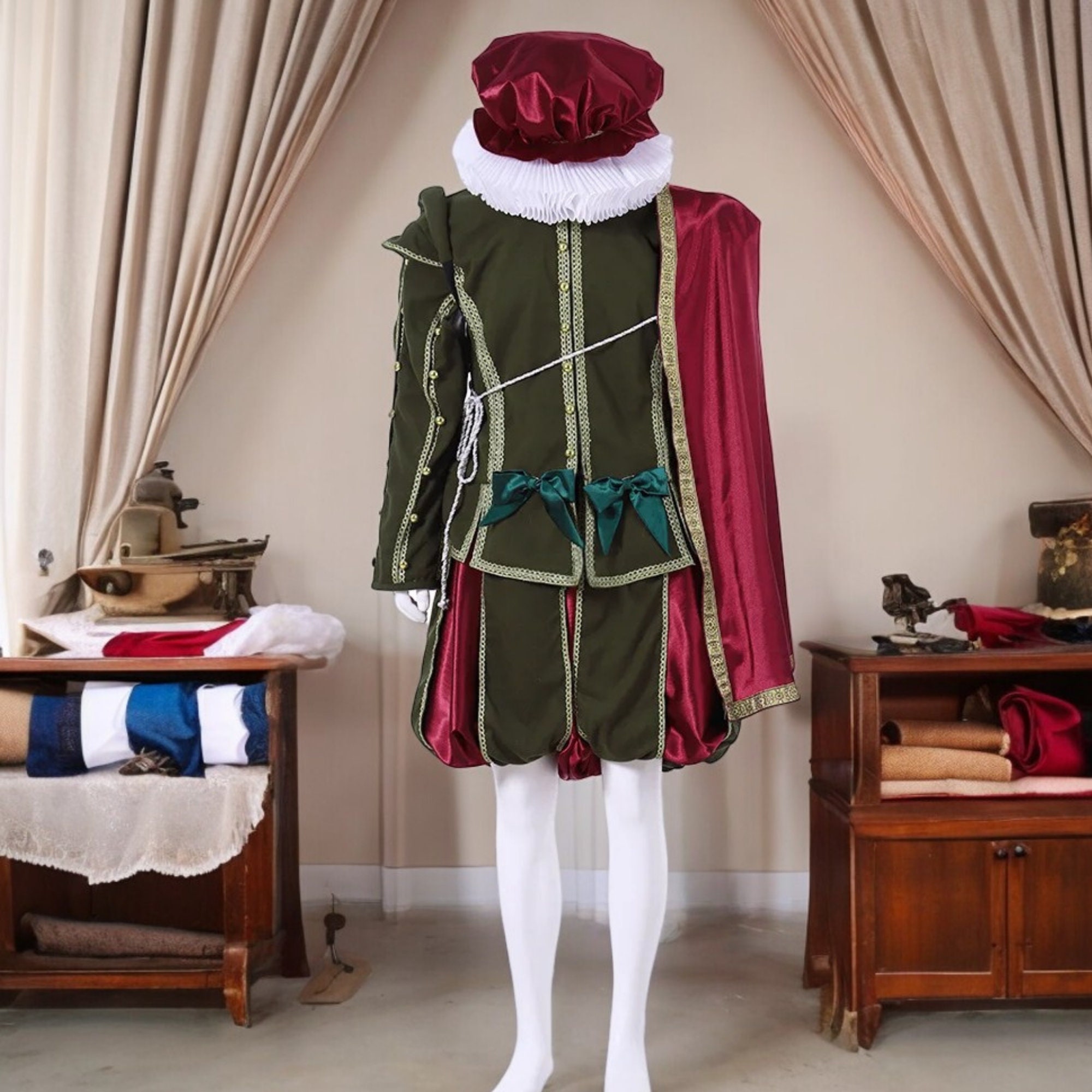Renaissance Nobleman Costume, Medieval & Elizabethan Reenactment Garb ...