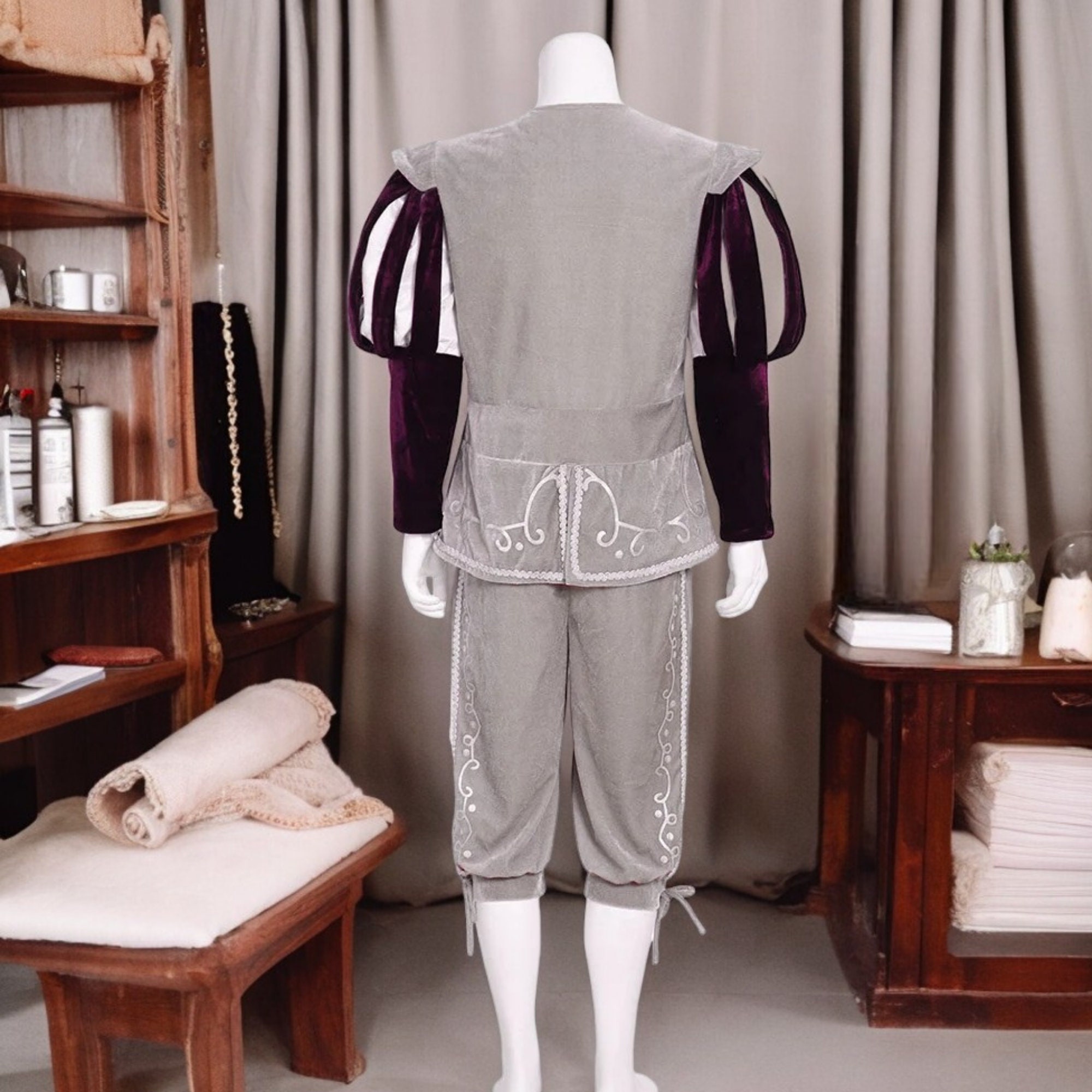 Renaissance Noble Knight Costume, Medieval Era Attire, Historical Tudor ...