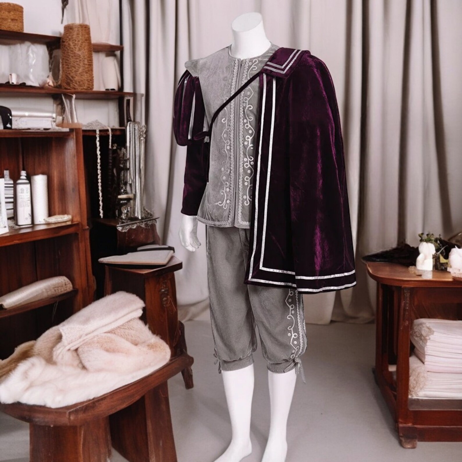 Renaissance Noble Knight Costume, Medieval Era Attire, Historical Tudor ...