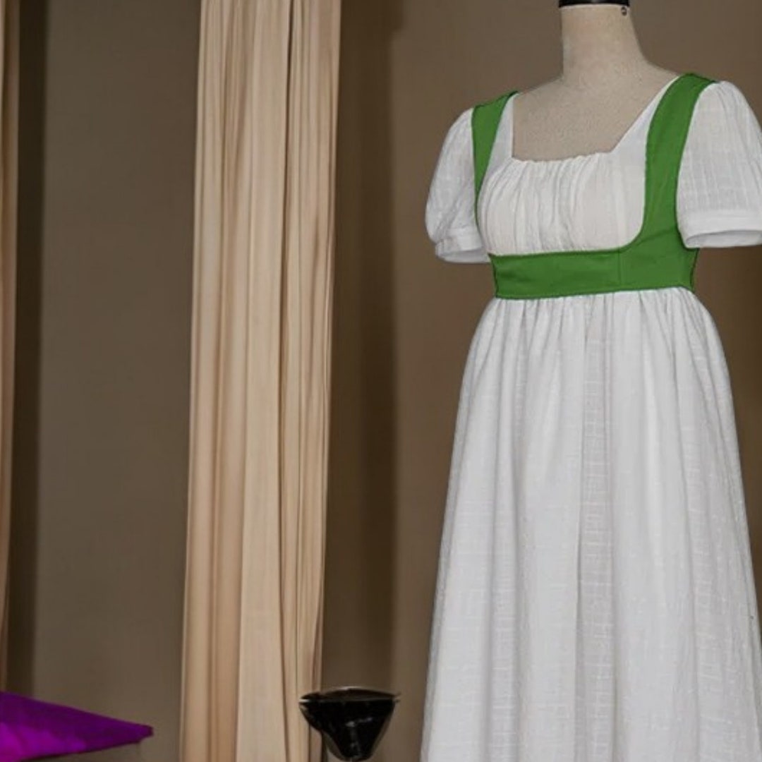 Regency Era Dress Empire Waist Gown, Victorian Tea Party Historical ...