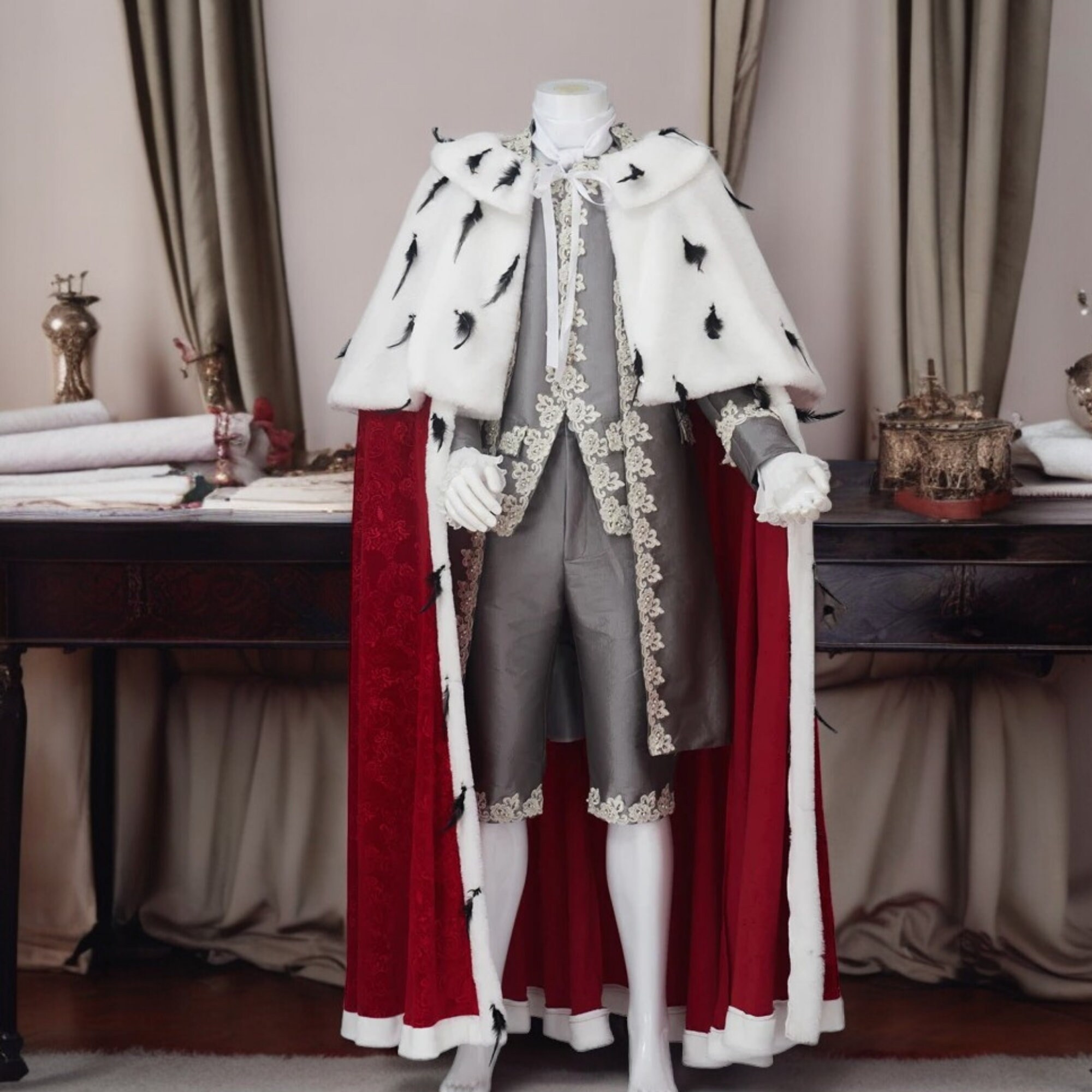 Royal King Cloak, Renaissance Cosplay Cape, Historical Prince Costume ...