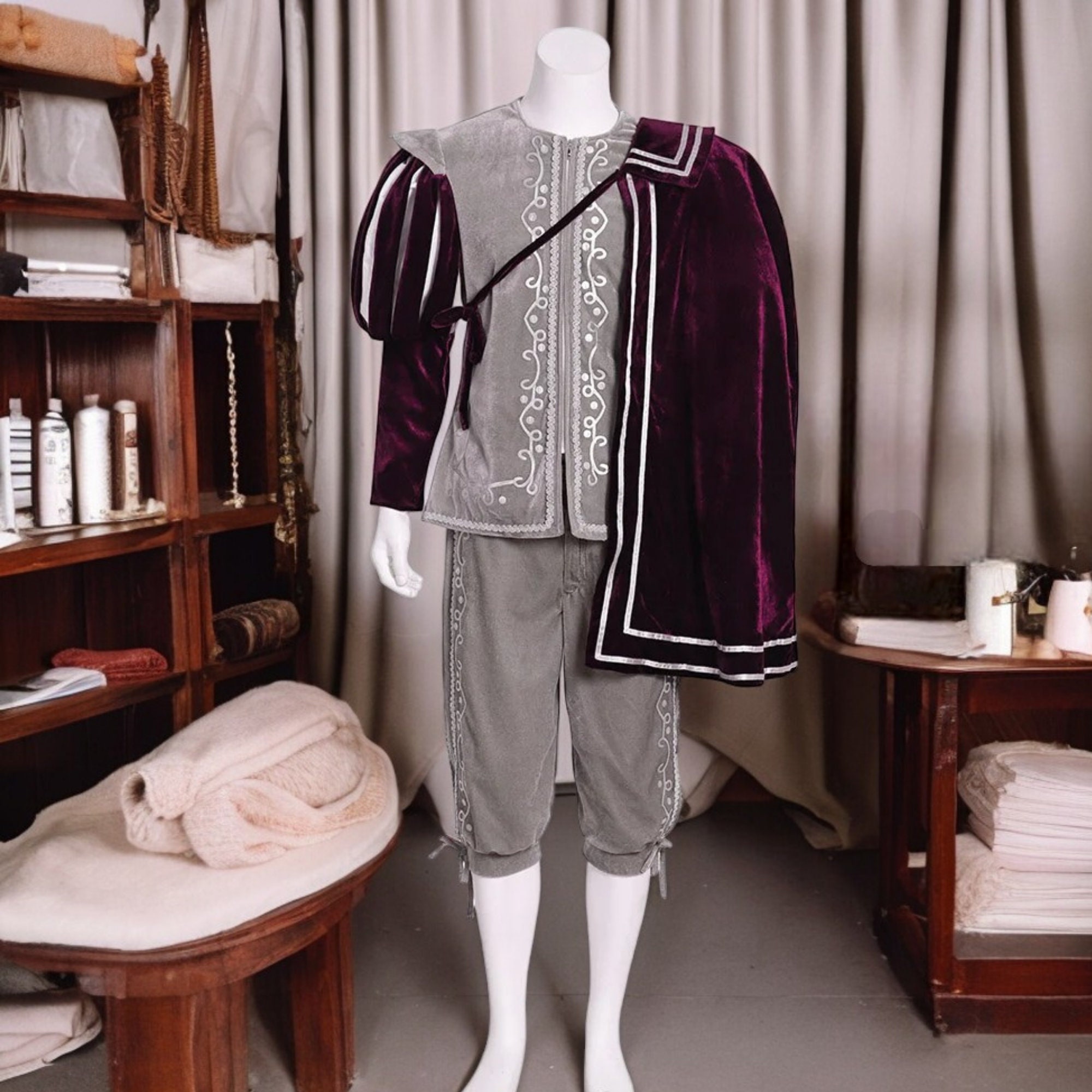 Renaissance Noble Knight Costume, Medieval Era Attire, Historical Tudor ...