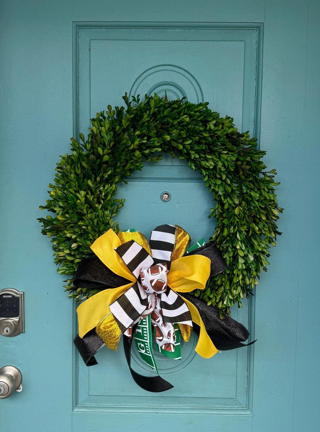 Pittsburgh Steelers NFL Inspired Bow Wreath Bow, Door Hanger Bow, Gift ...