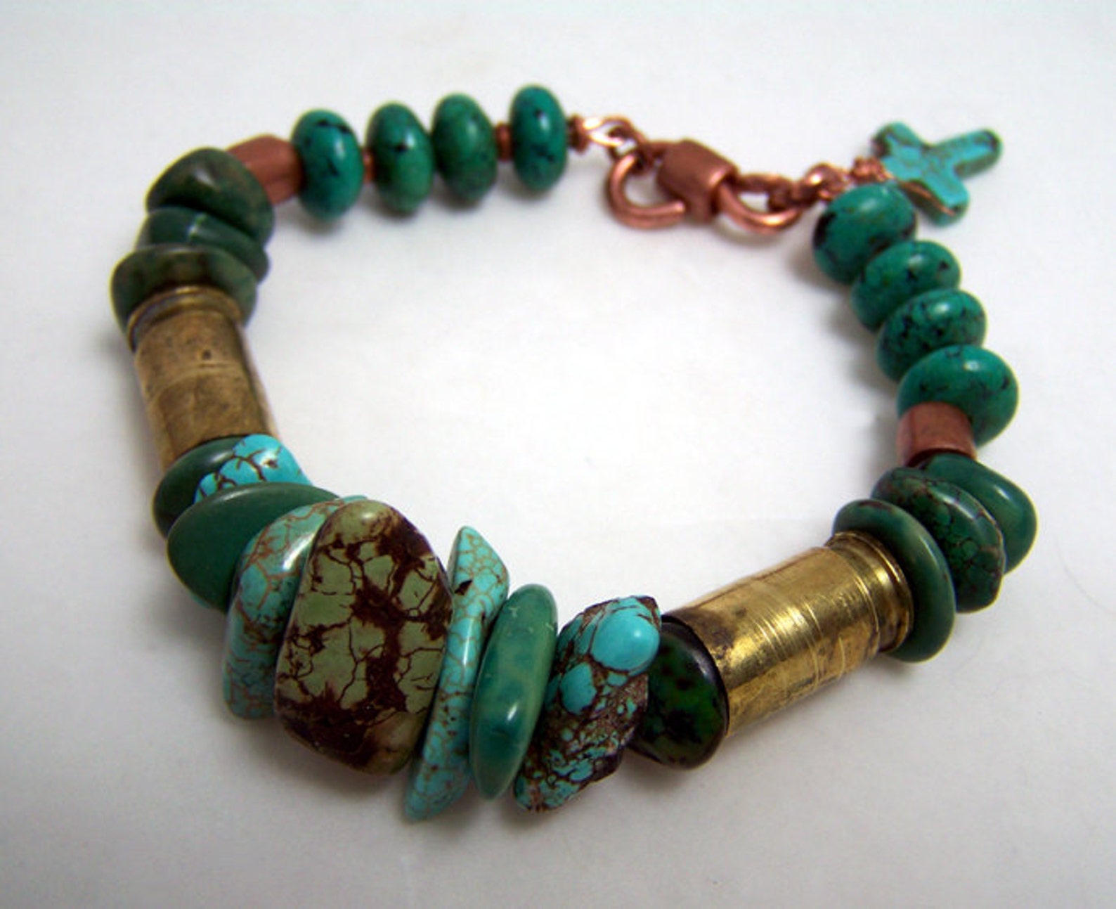 Bullet Shell Bracelet Ammo Bullet Casing Bracelet Turquoise - Etsy