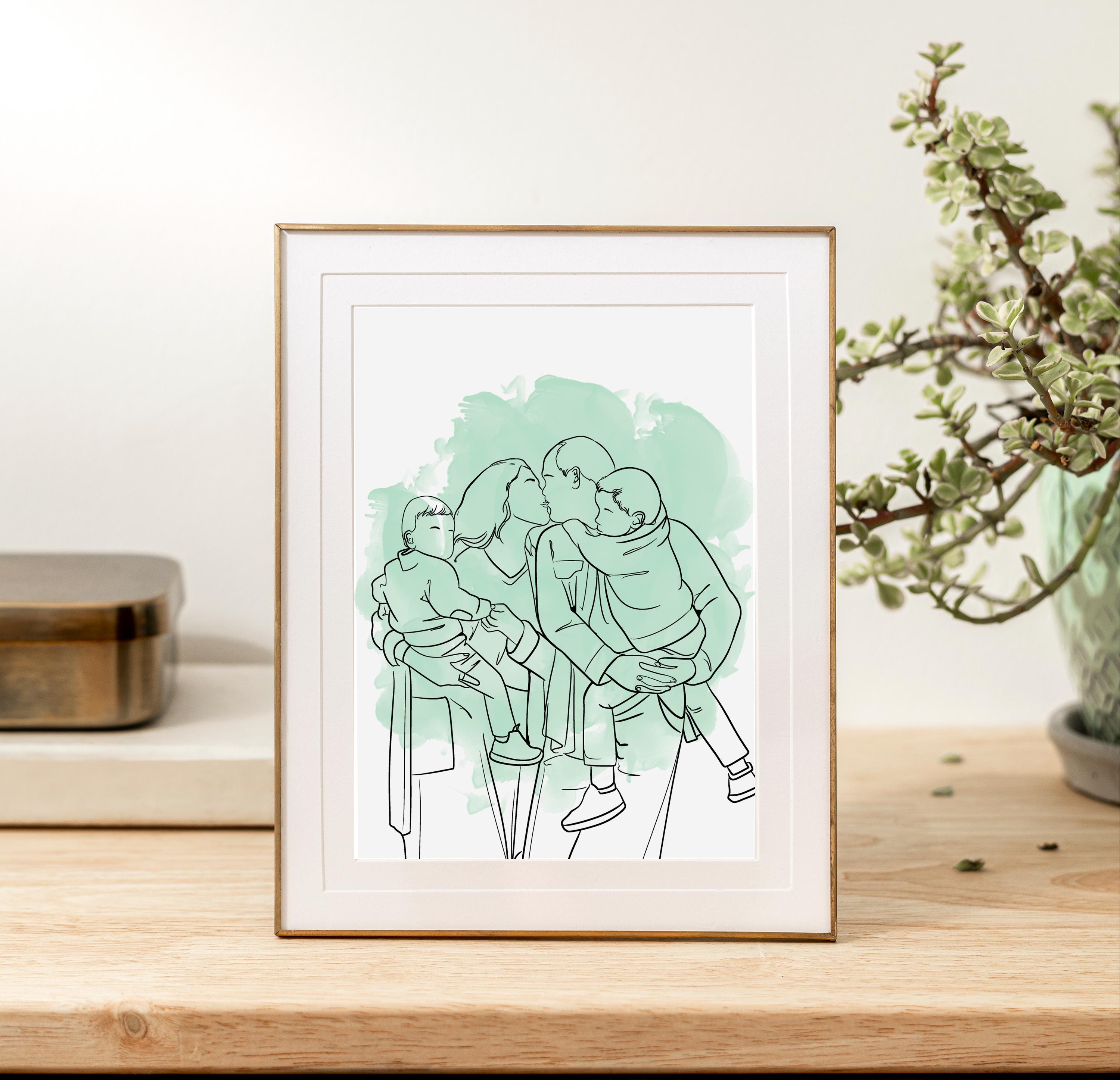 Personalized Drawing, Custom One Line Drawing , One Line Portrait ...